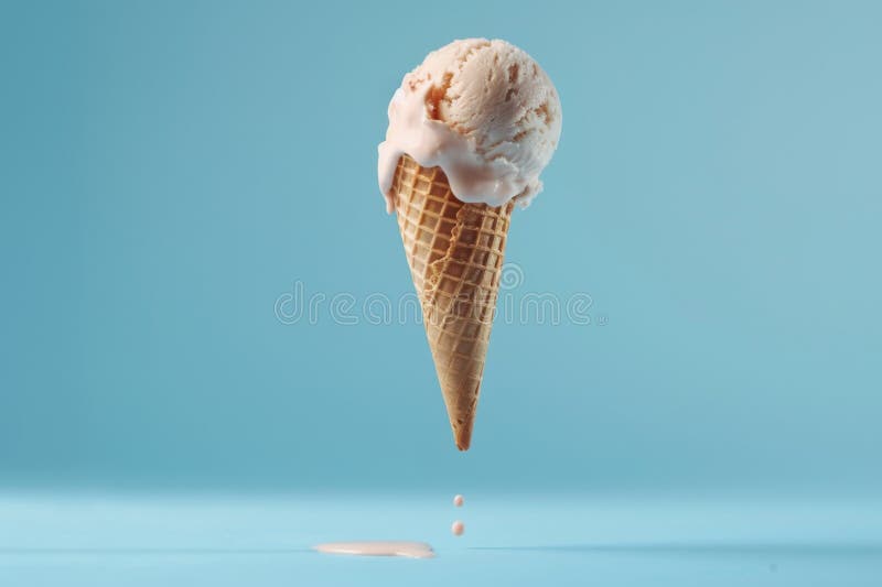Falling Scoop: Ice Cream Cone Stock Image - Image of strawberry ...
