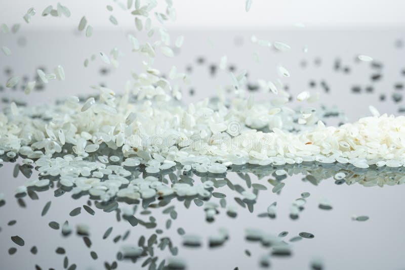 Falling Seeds Crushed Round Rice for Porridge Stock Photo - Image of ...