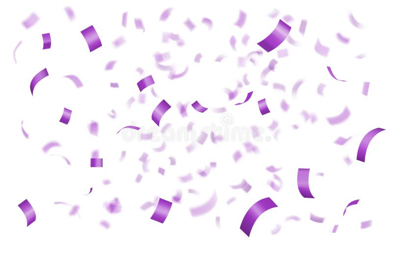 Purple Confetti. Vector Festive Illustration of Falling Shiny Confetti ...