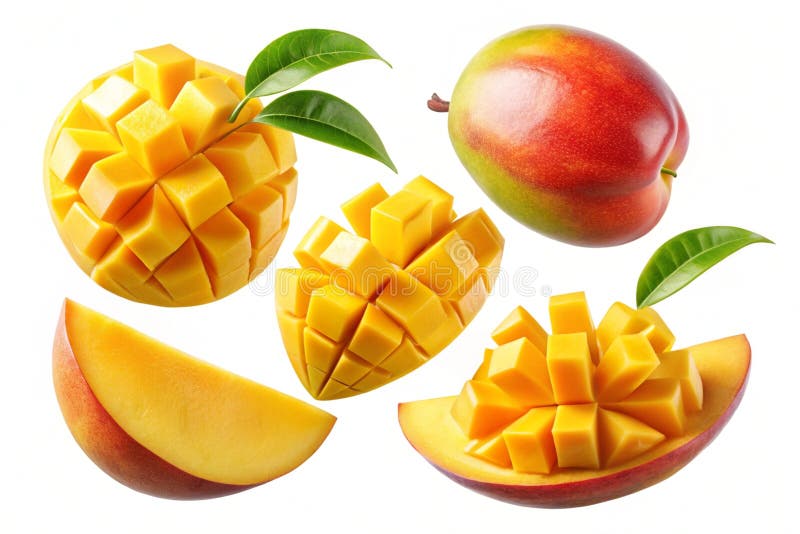 Falling Sliced Mango stock illustration. Illustration of slices - 360095958