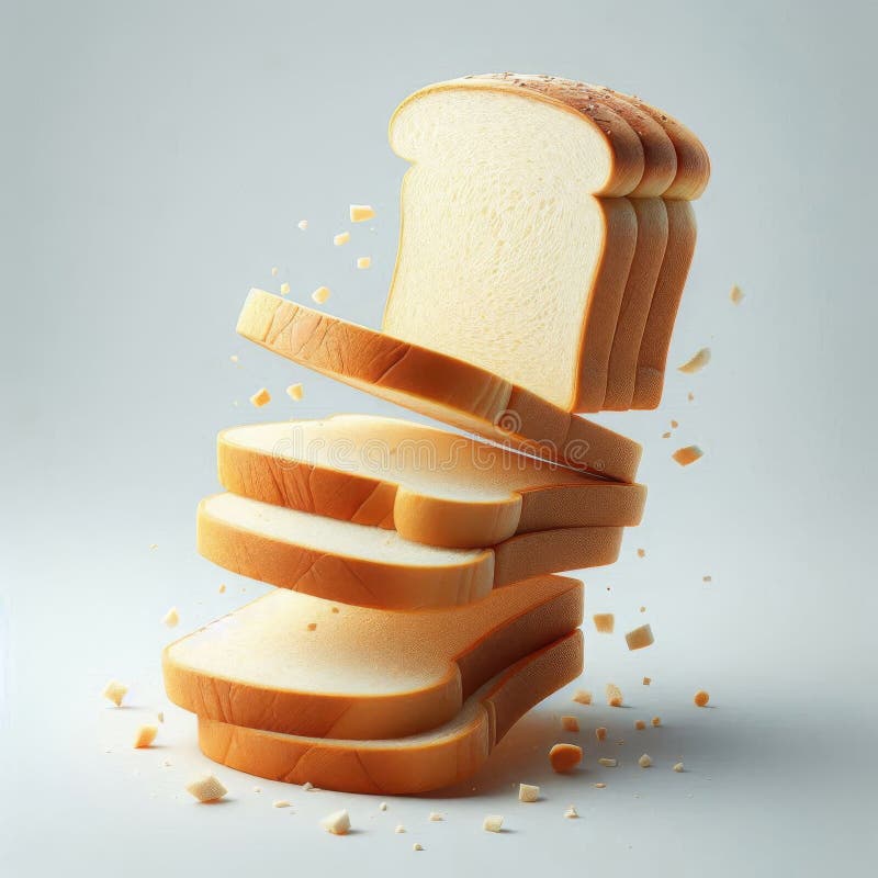 Falling Slices of White Bread, a Set of Four Stock Illustration ...
