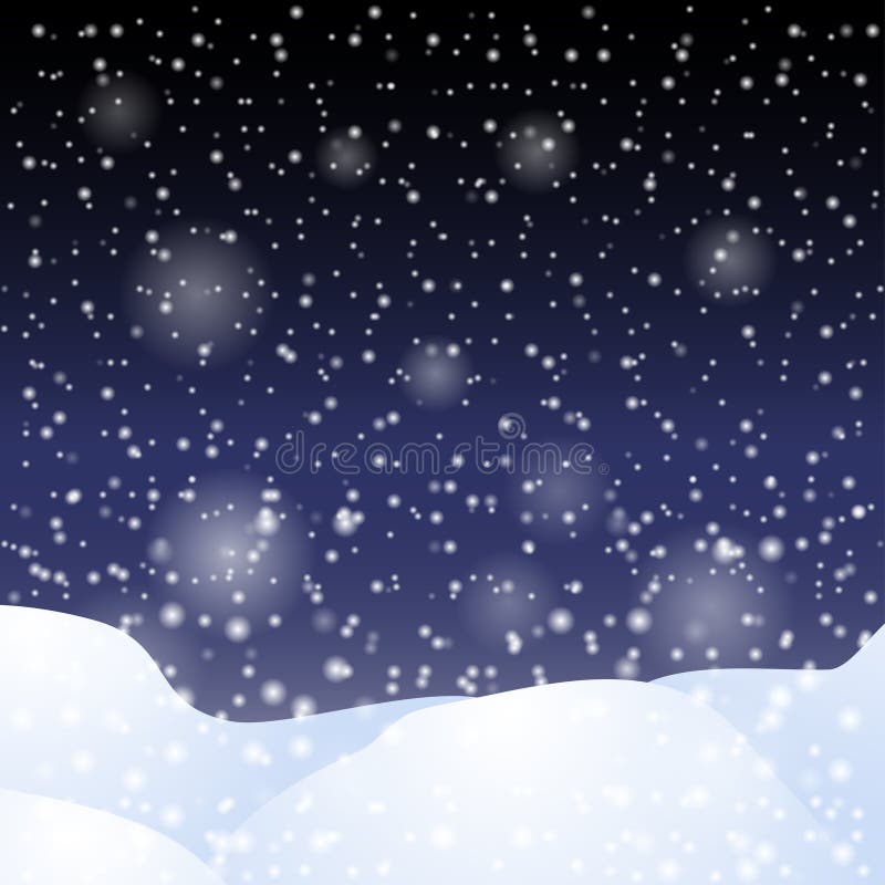 Falling Snow Against the Dark Night Sky. Stock Vector - Illustration of ...