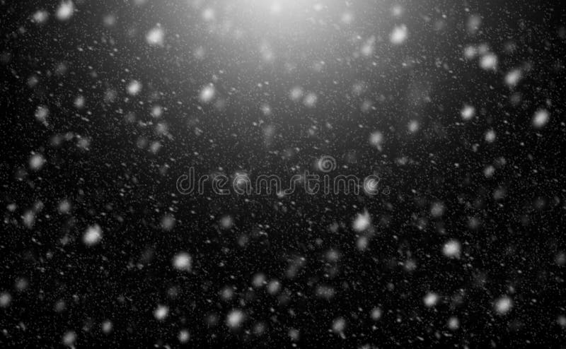 Falling Snow on a Black Background. Illustration for Creating a Snow ...