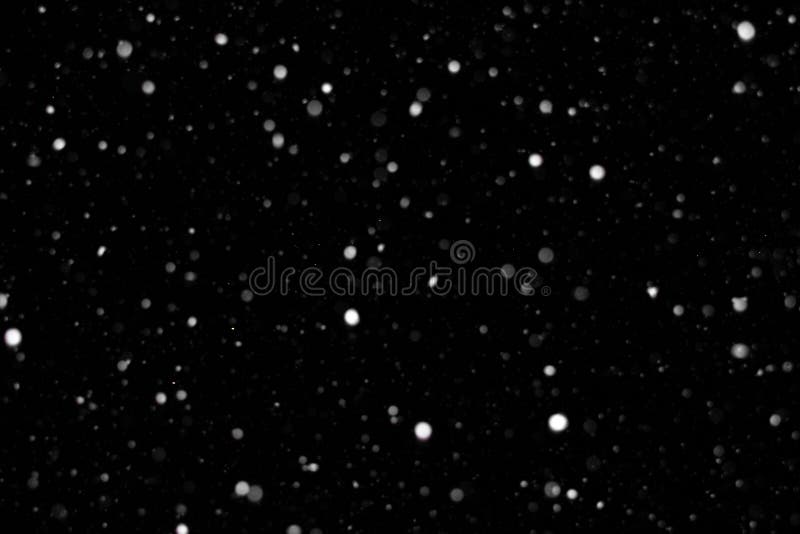 Falling Snow Down on the Black Background Stock Image - Image of style ...