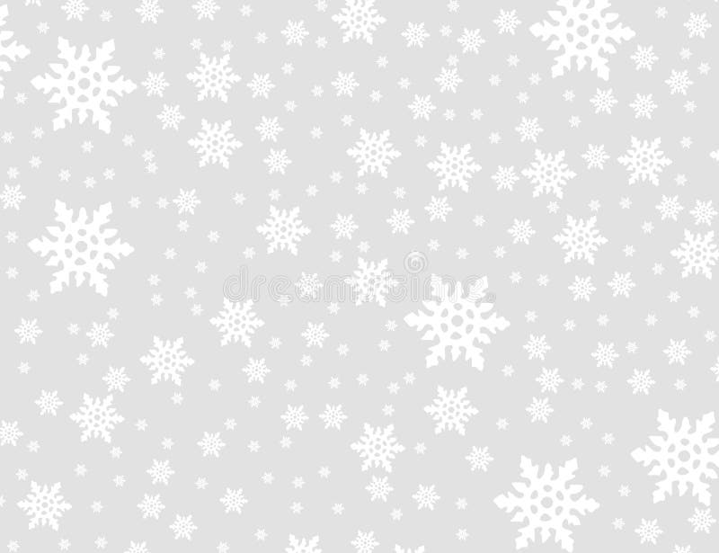 Subtle Flying Snowflakes on Light Grey Background. Stock Illustration ...