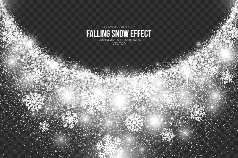 Falling Snow Effect on Transparent Background Vector Stock Vector ...