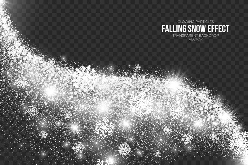 Falling Snow Effect on Transparent Background Vector Stock Vector ...