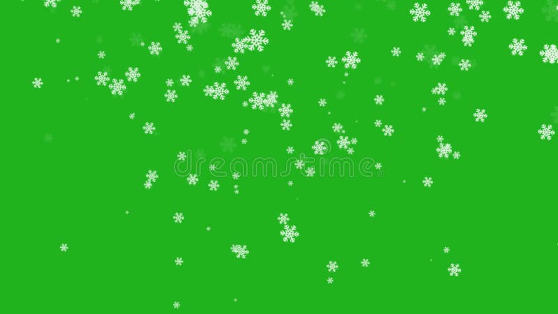 Falling Snow Flakes with Green Screen Background Stock Footage - Video ...