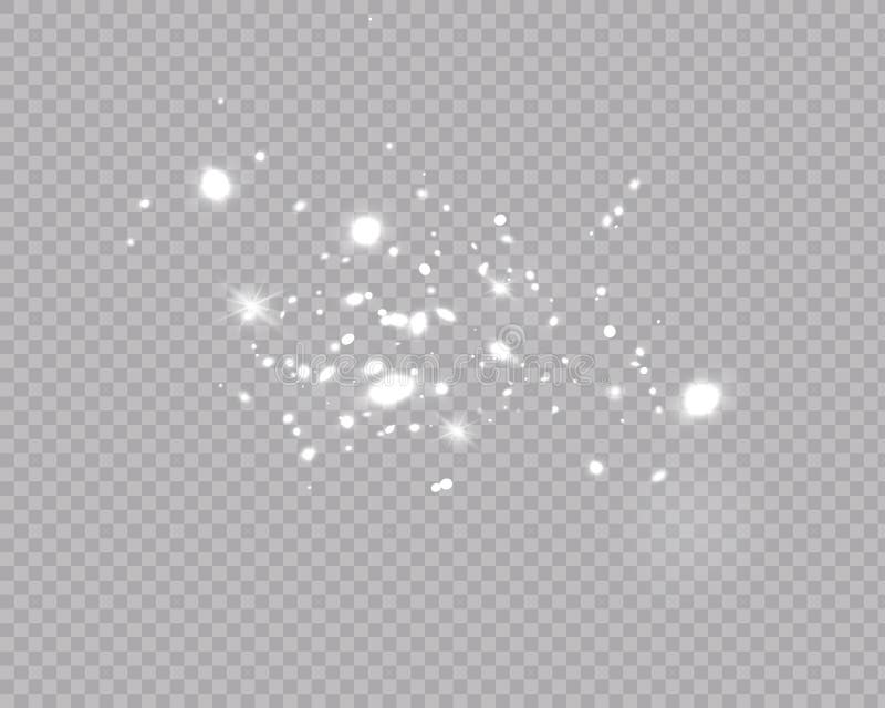 Falling Snow on Gray, Vector. Christmas Weather. .Glow Light Effect ...
