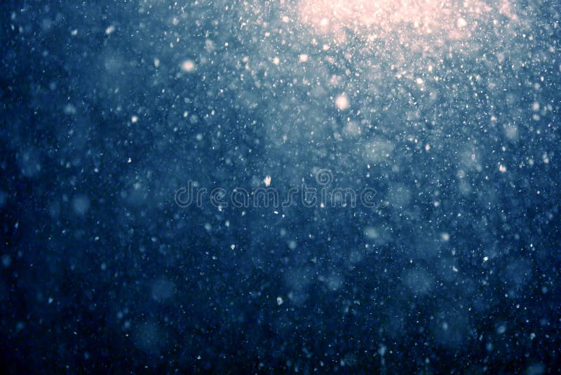 Falling Snow at Night with Street Light Stock Image - Image of urban ...