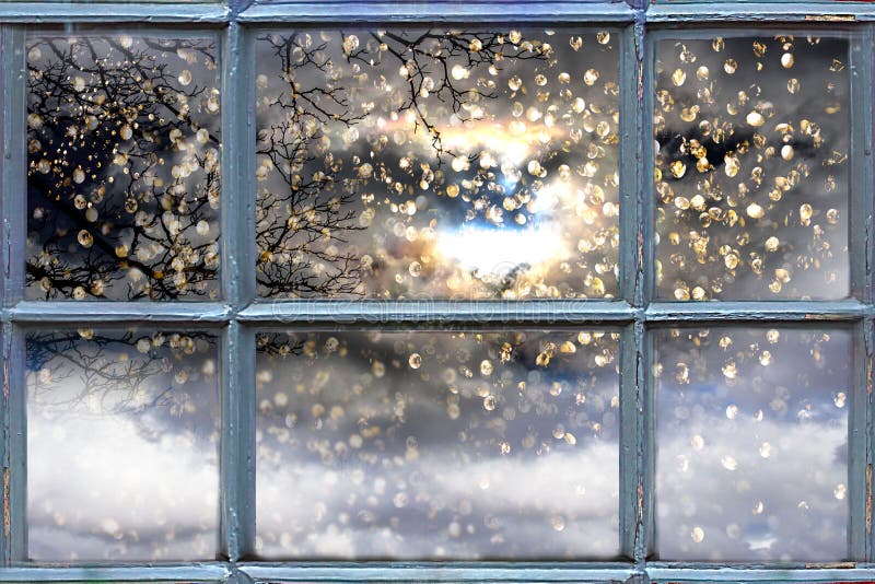 Looking Through A Window At Snow