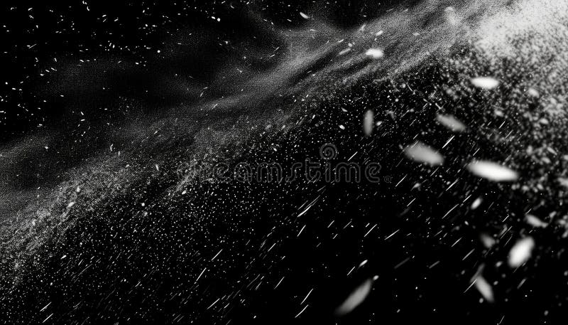 Falling Snow Overlay, Isolated Snow Particles on Black Background with ...