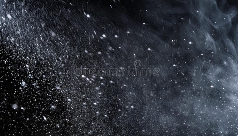 Falling Snow Overlay, Isolated Snow Particles on Black Background with ...
