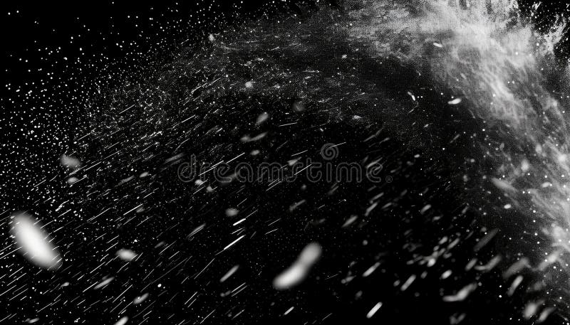 Falling Snow Overlay, Isolated Snow Particles on Black Background with ...