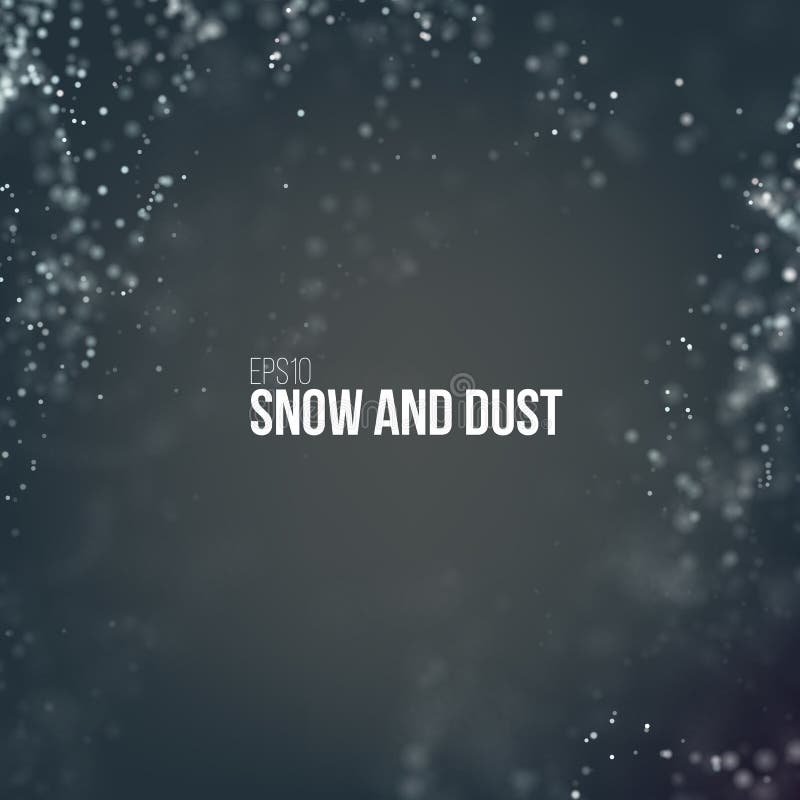 Falling Snow Particles Flying on the Air. Dust on the Dark Background ...