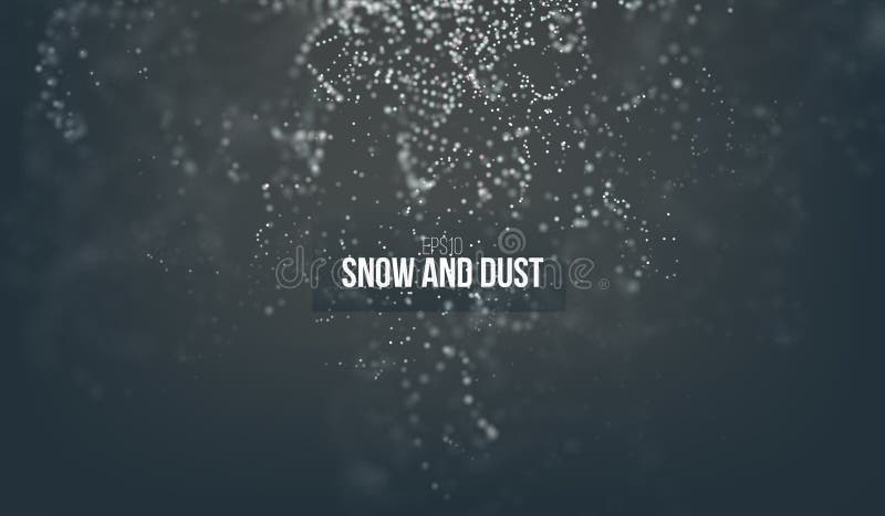 Falling Snow Particles Flying on the Air. Fantasy Dust on the Dark ...