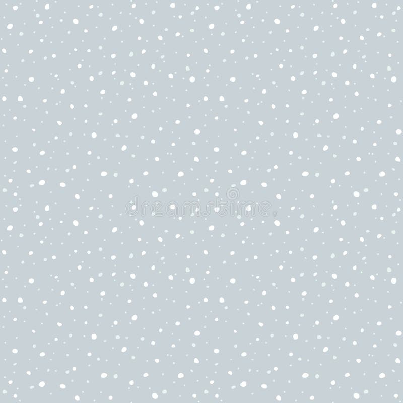 Falling Snow Seamless Pattern. White Snow and Blue Sky Vector ...