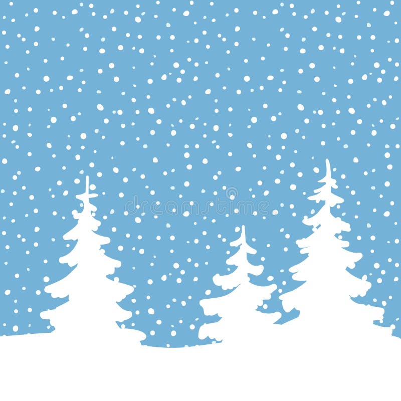 Falling Snow Seamless Pattern. White Snow and Blue Sky Vector ...
