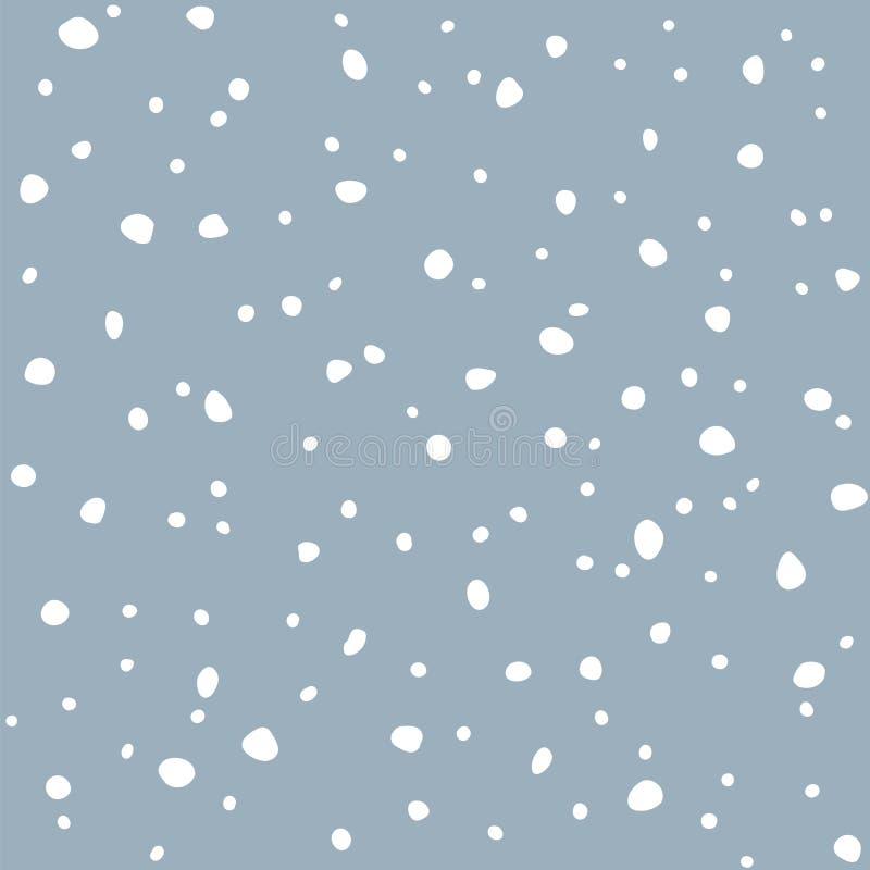 Falling Snow Seamless Pattern. White Snow and Blue Sky Vector ...