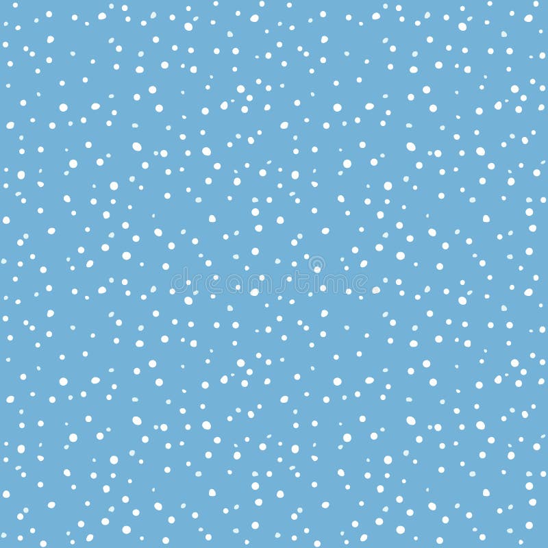 Falling Snow Seamless Pattern. White Snow and Blue Sky Vector ...