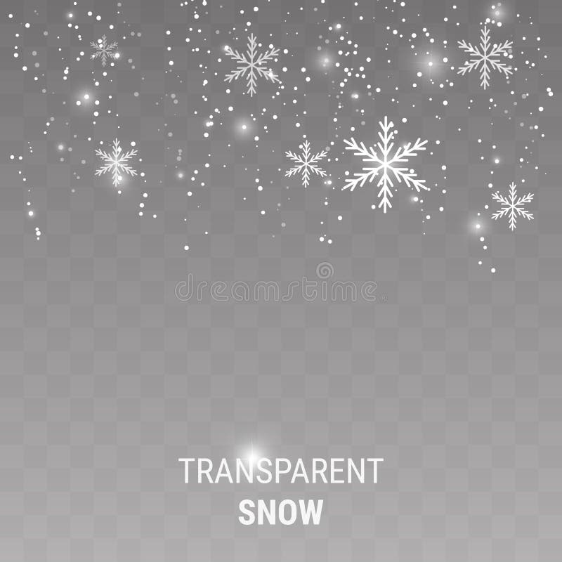 Snow Transparent Overlay. Winter Christmas Snowy Realistic Scene ...