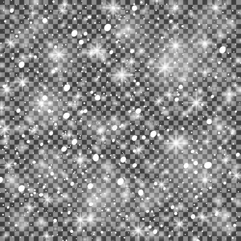 Falling Snow On A Blue Background. Vector Illustration 10 EPS. Abstract ...