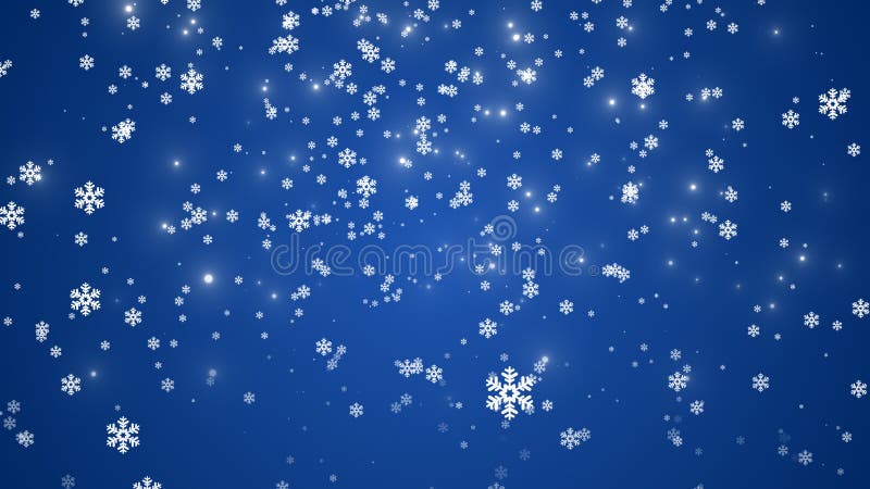 Falling Snowflake Particles in Winter Background Stock Illustration ...