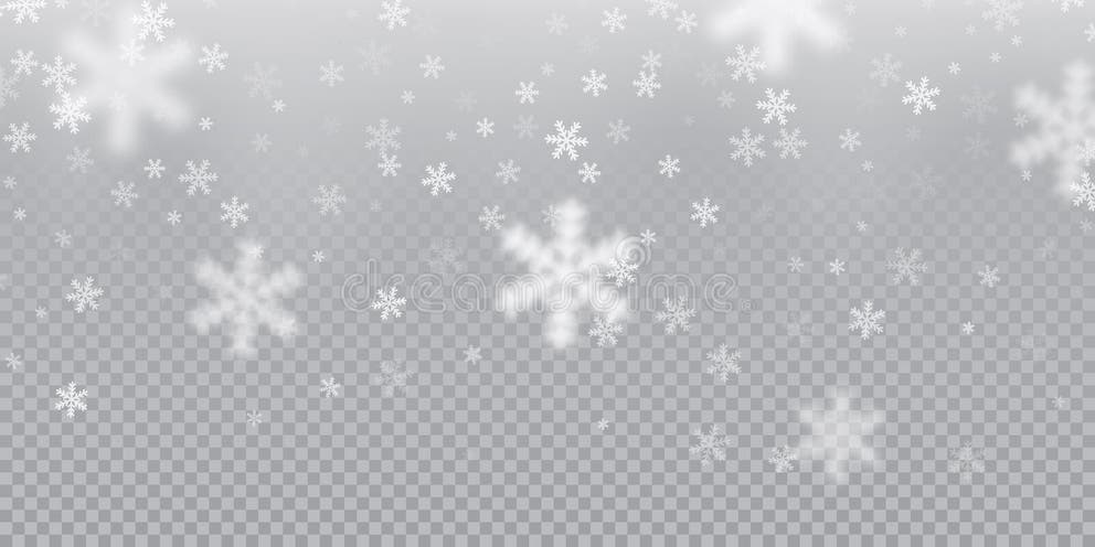 Falling Snowflake Pattern Background of White Cold Snowfall Overlay ...