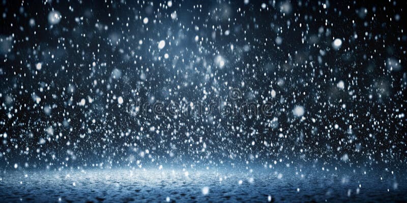 Falling Snowflakes on Black Background for Winter Design Stock ...