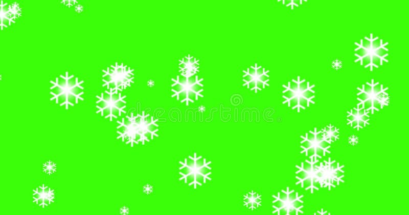 Snowflakes on Chroma Key Background. Snow Falling Down Slowly 4K ...