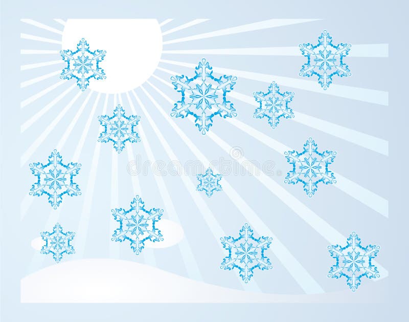 Falling Snowflakes on a Blue Background Stock Vector - Illustration of ...