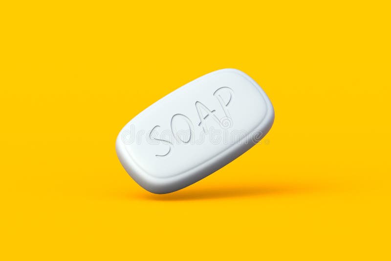 Falling Soap Bar on Orange Background. Laundry Accessories. Handmade ...