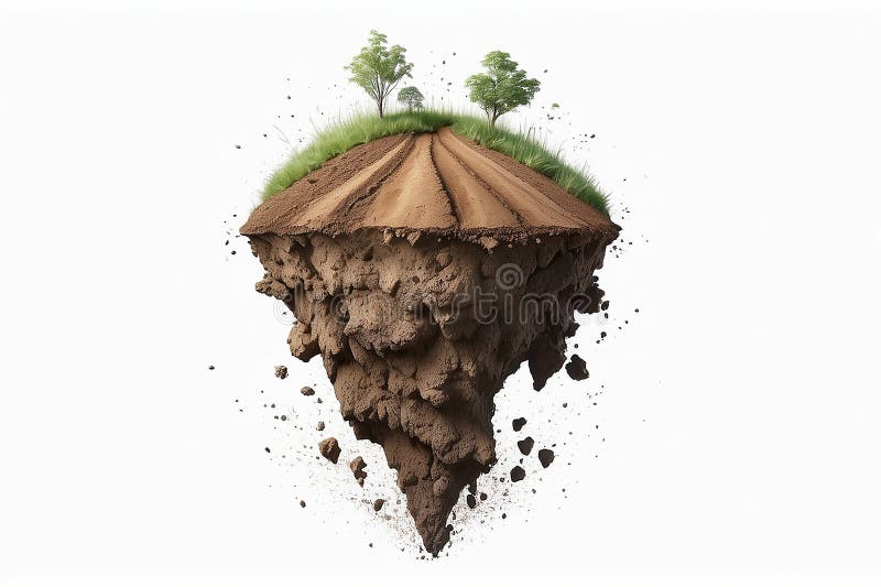Falling Soil Earth Isolated on White or Transparent Png Stock ...