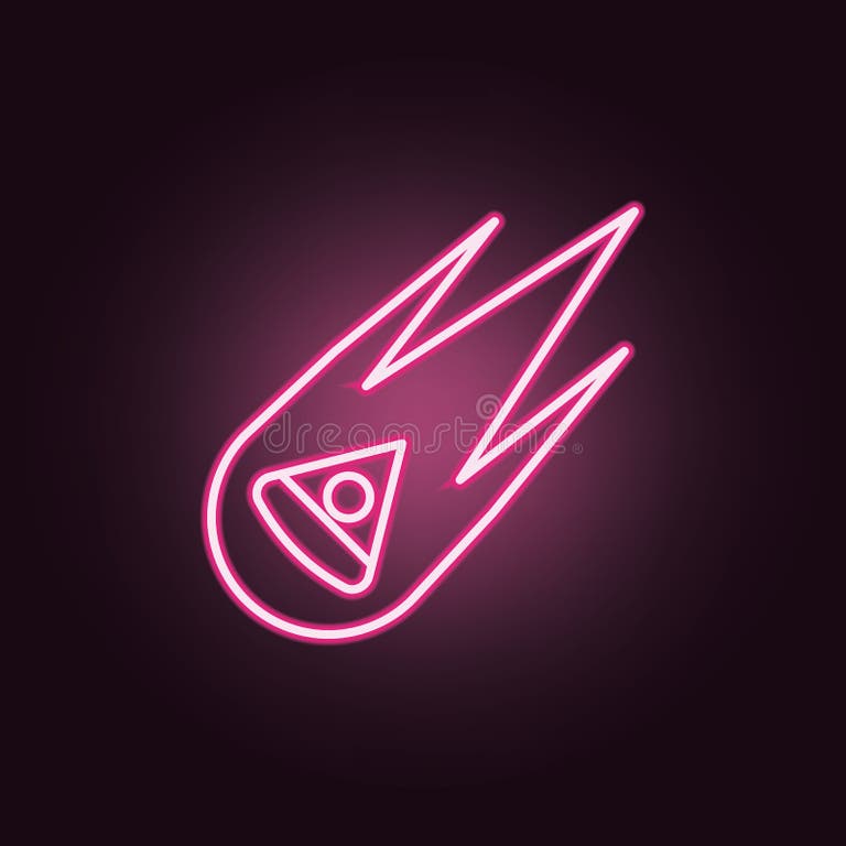 Falling Space Capsule Neon Icon. Elements of Space Set Stock ...