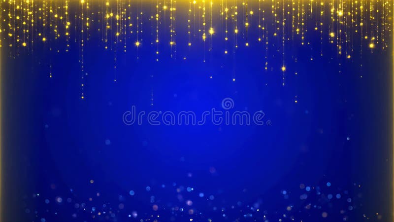 Falling Sparkling Star Frame on a Blue Background with Space for Text ...