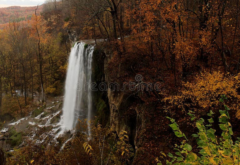 Falling Springs Waterfall in Covington, Virginia. Stock Photo - Image ...