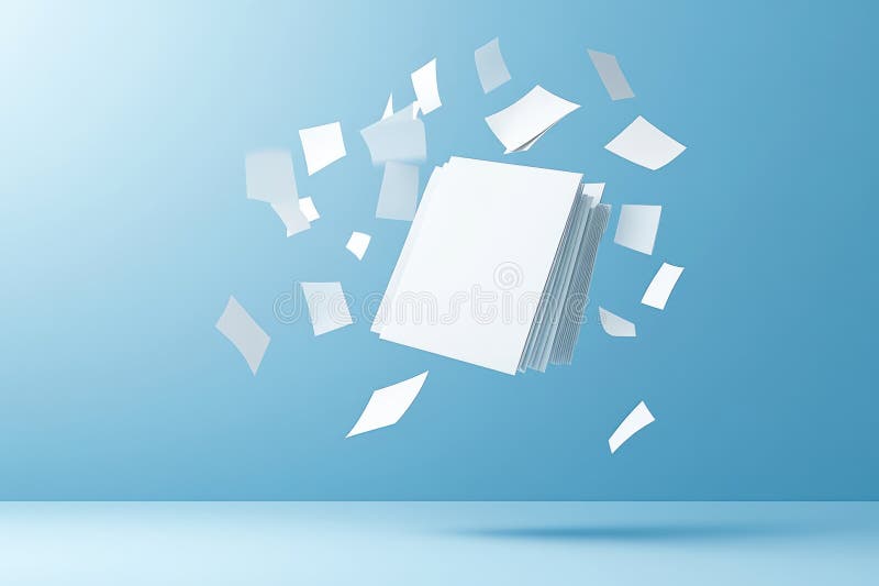 Falling Stack of White Paper Sheets - Vector Illustration of Office ...