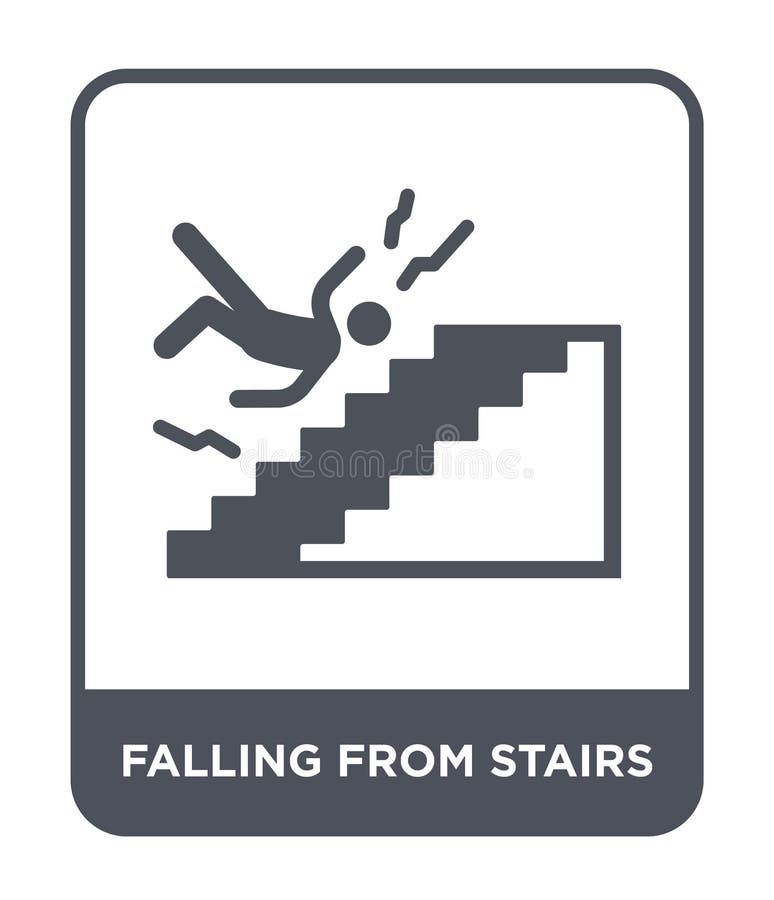 Falling from Stairs Icon in Trendy Design Style. Falling from Stairs ...