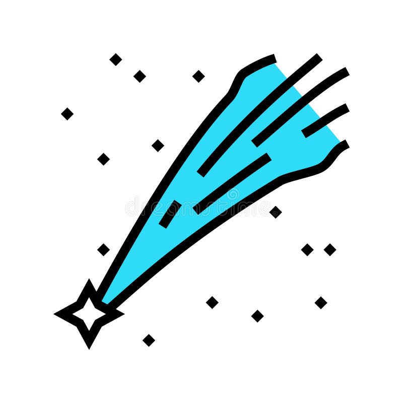 Falling Star Color Icon Vector Flat Illustration Stock Illustration ...