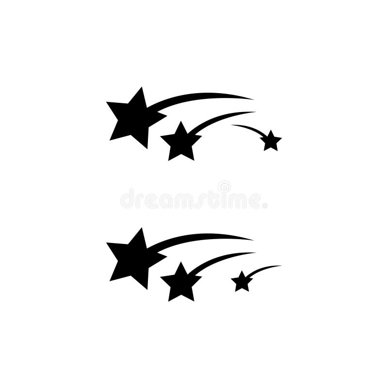 Falling Star Icon Isolated on White Stock Illustration - Illustration ...