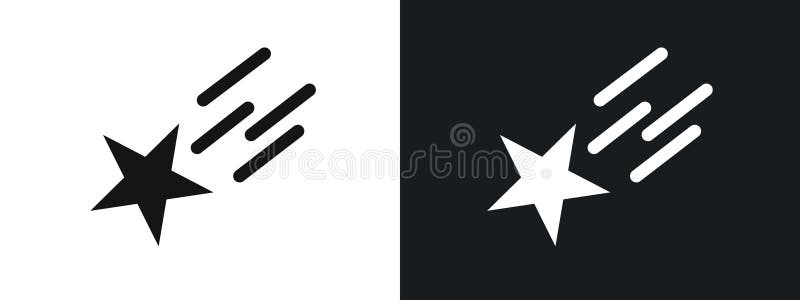 Falling Star Icon Linear Graphics Set Vector in Black Stock Vector ...