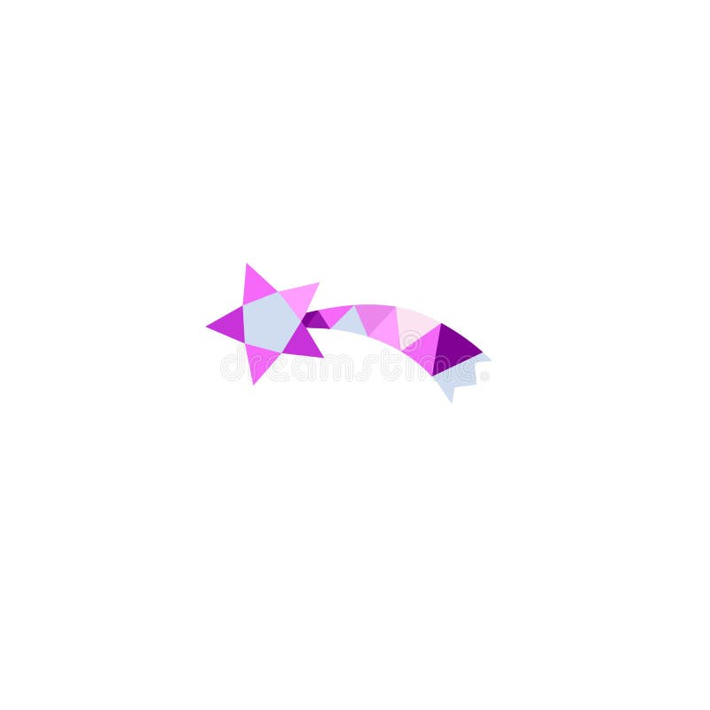 Falling Star Icon in Low Poly Style . Vector Stock Vector ...
