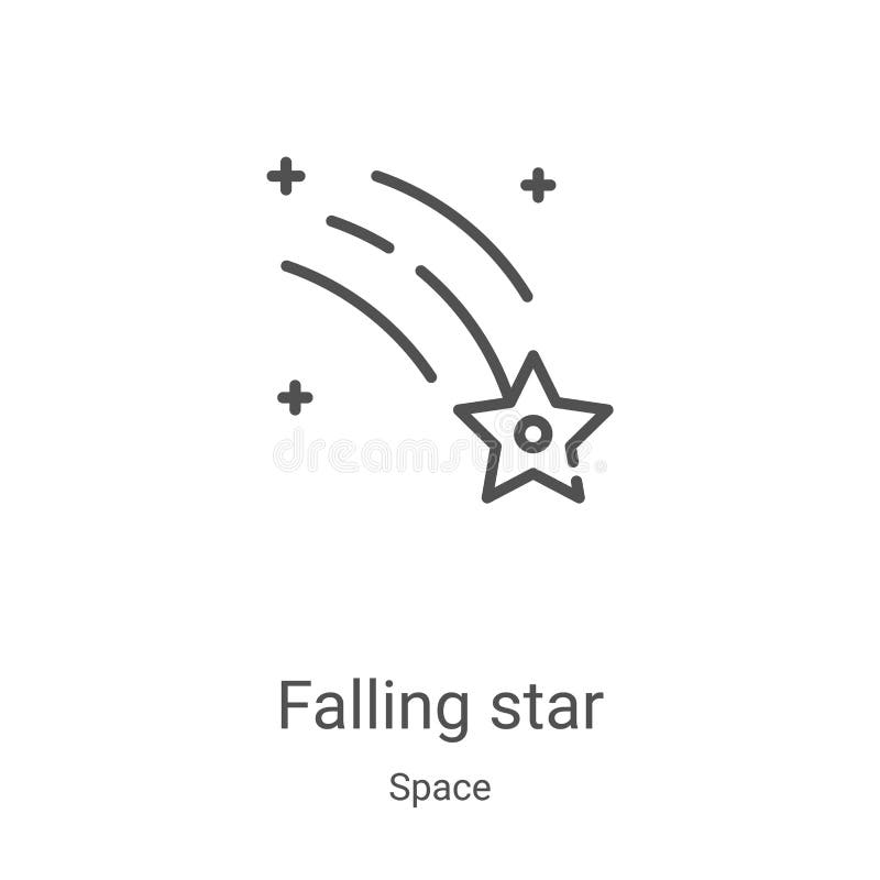 Falling Star Icon Vector from Space Collection. Thin Line Falling Star ...