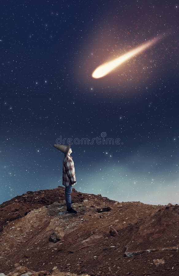 Falling star stock photo. Image of burn, orange, trail - 17873224