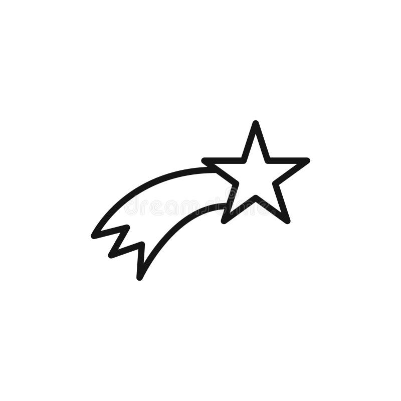 Falling Star Logo Sign Vector Outline Stock Illustration - Illustration ...