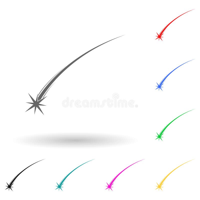 Falling Star Multi Color Style Icon. Simple Glyph, Flat Vector of Star ...