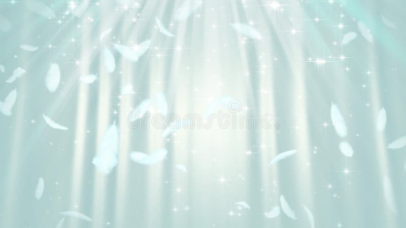 Falling Stardust, Feathers and White Curtain Background Loop Stock ...