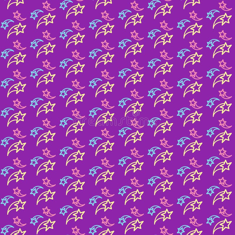 Falling Stars, Fireworks Seamless Pattern Vector Background Stock ...