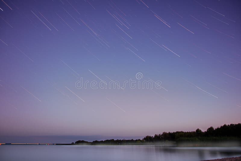 Falling stars stock photo. Image of astrophotography - 124543616
