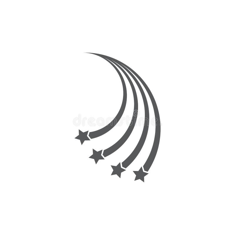 Falling Stars Vector Icon Symbol Isolated on White Background Stock ...